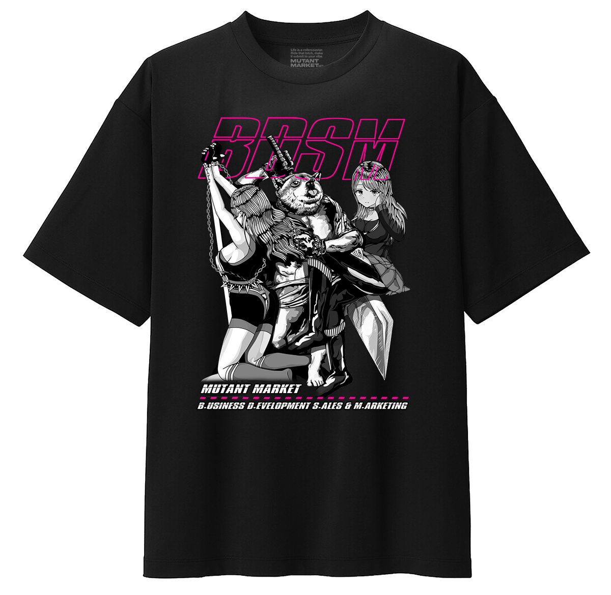 BDSM Tee Ver. 2.0 Neon Vaporwave Oversized Tee – Mutant Market